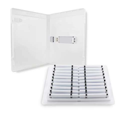 Flash Pac® Usb Flash Drive Case Super Clear And Compatible White 128mb Usb 25 Pack