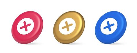 크로스 버튼 취소 거부 거절 부정 금지 실패 3d 현실적인 아이콘 프리미엄 벡터