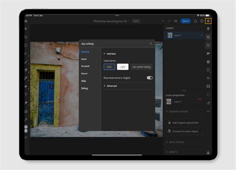 Set Preferences For Working In Photoshop On The IPad
