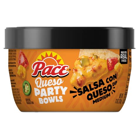 Pace Salsa Con Queso Dip 11 Oz Microwavable Bowl Cheese Dip