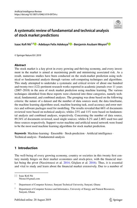 Pdf A Systematic Review Of Fundamental And Technical Analysis Of
