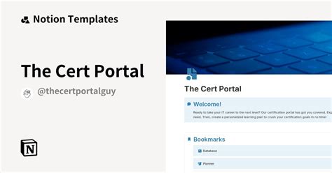 The Cert Portal Template By The Cert Portal Guy Notion Marketplace