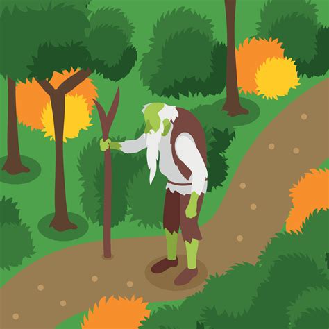 Wise Old Man Isometric Background 31983725 Vector Art At Vecteezy