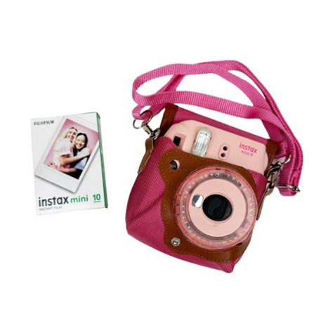 پک دوربین چاپ فوری مینی 9صورتی به همراه کاغذ و کیف مرکز دوربین های دیجیتال