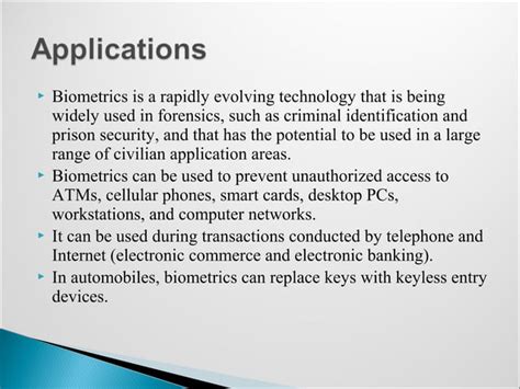 Biometric Security Advantages And Disadvantages