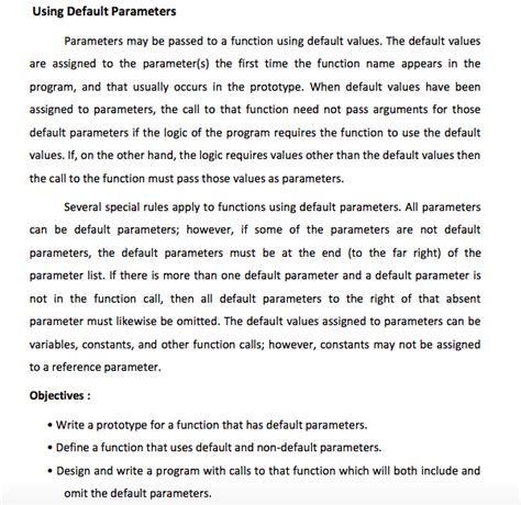 Solved Using Default Parameters Parameters May Be Passed To