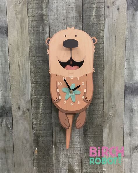 Lola The Otter Pendulum Clock Birch Robot