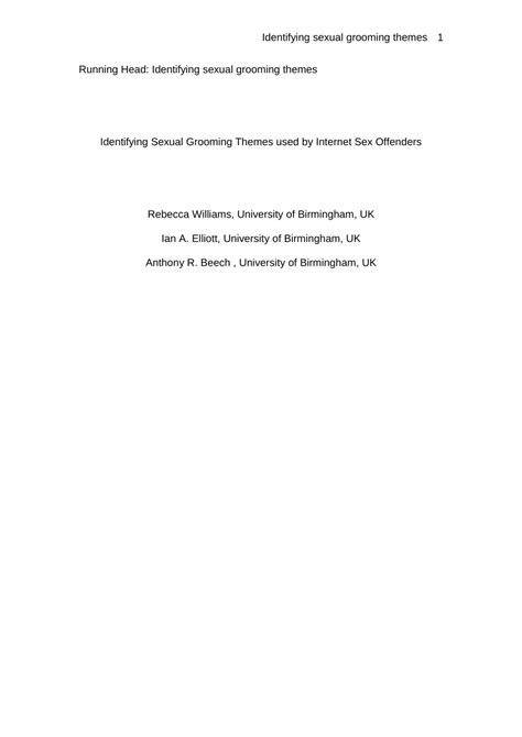 Pdf Identifying Sexual Grooming Themes Used By Internet Sex Offenders