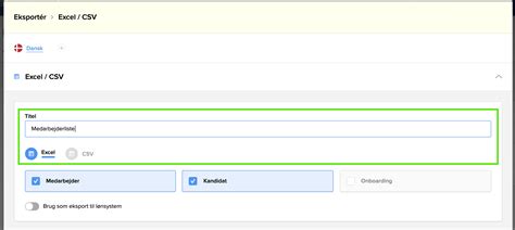 Opret Eksportfil Excel Csv Emply