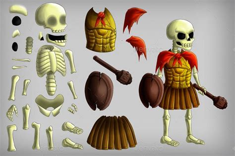 2d Game Skeleton Character Spritesheet Game Character Design Sprite Game Illustration