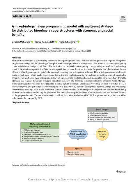A Mixed Integer Linear Programming Model With Multi Unit Strategy For