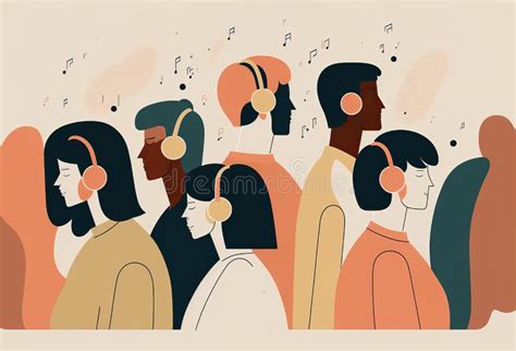 A Group Of People Wearing Headphones Listening To Music Generative Ai