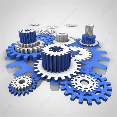 Three Dimensional Cogs Interlocking Illustration Stock Image C039