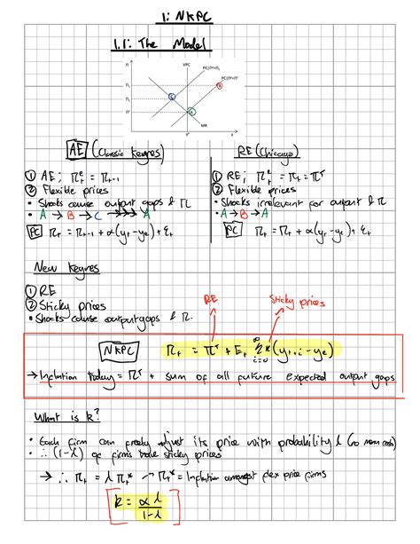 Sticky Prices Lecture Notes In 1 1 The Model 0 Classic Keynes Re Chicago Af Re Rt I D Rei Re F