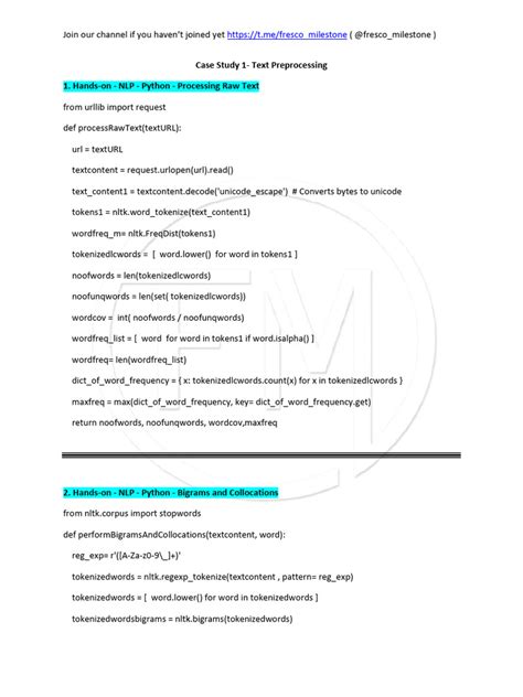 Case Study 1 Text Preprocessing Pdf