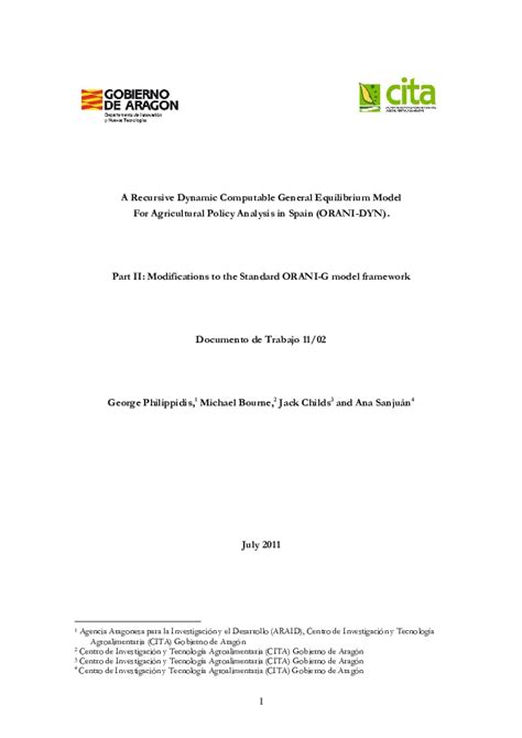 Pdf A Recursive Dynamic Computable General Equilibrium Model For