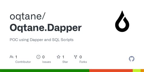 GitHub Oqtane Oqtane Dapper POC Using Dapper And SQL Scripts