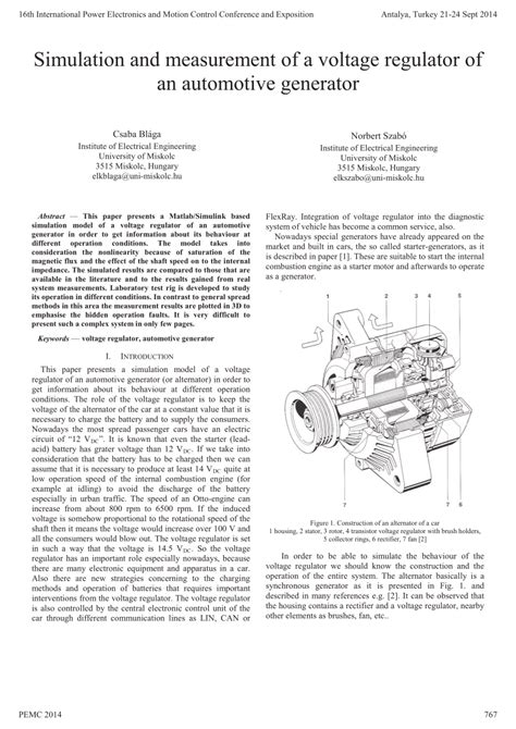 PDF Simulation And Measurement Of A Voltage Regulator Of An Automotive Generator