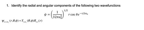 Solved 1 Identify The Radial And Angular Components Of The Chegg Com