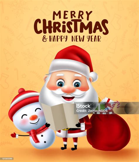 크리스마스 문자 벡터 배너 디자인 휴일 시즌 선물 선물 선물의 빨간 자루와 산타와 눈사람 문자 독서 위시리스트와 메리 크리스마스 인사말 텍스트 는 카드를 주는 3차원 형태에