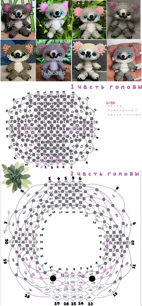 Амигруми из бисера схемы Бисер Бисероплетение аборигенов Коала