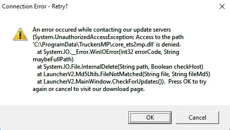 Error At Launch Unsolved Topics TruckersMP Forum