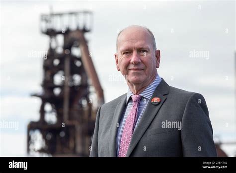 David Rees Ms Standing In Front Of The Blast Furnaces At Tata Steel