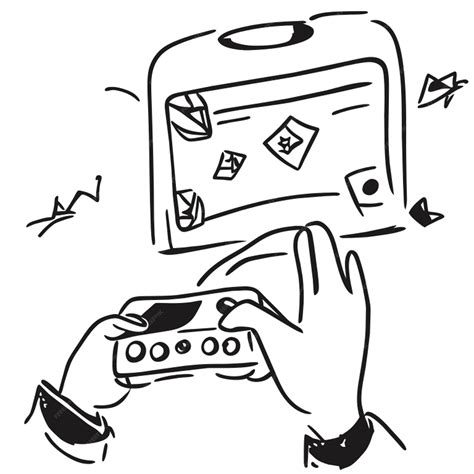 Predicting Game Mobile Vector Illustration Doodle Line Art Premium Ai