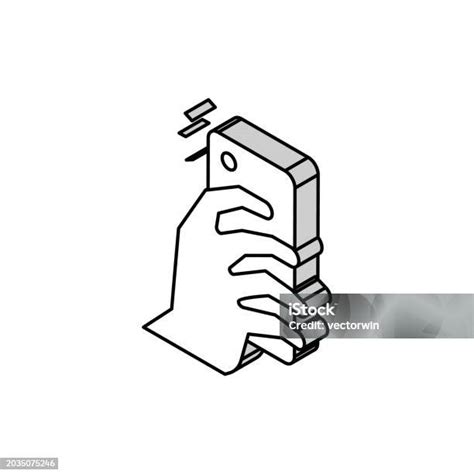 스마트폰 카메라에 사진 만들기 아이소 메트릭 아이콘 벡터 일러스트 레이 션 Brand Name Smart Phone에 대한 스톡 벡터 아트 및 기타 이미지 Brand