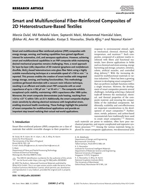 Pdf Smart And Multifunctional Fiber‐reinforced Composites Of 2d