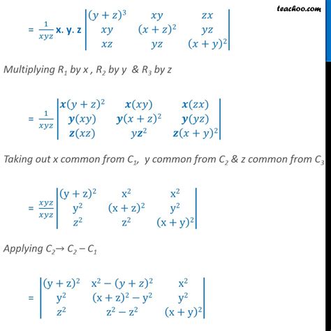 Example Show That Determinant Xyz X Y Z Class