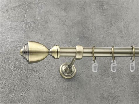 ᐉ Карниз Quadrum Палаціо рифлена штанга одинарний відкритий 25 мм 200 см Антик 262040861