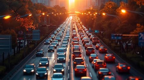 Premium Photo An Urban A Well Organized Flow Of Traffic Ai Generate