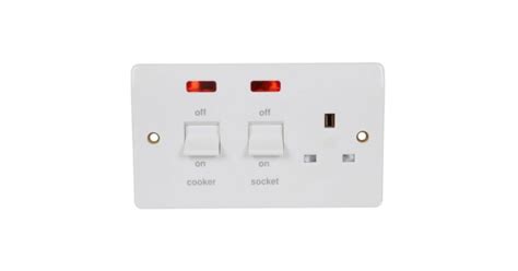 MK K5061WHI 45A DP Cooker Switch And 13A Switched Socket And