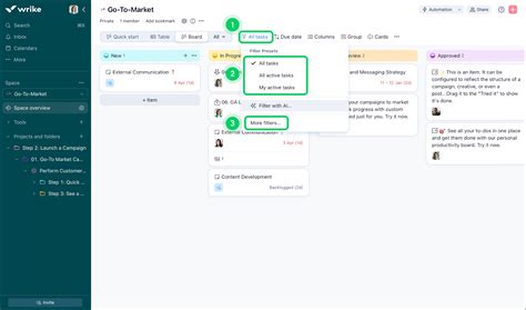 Sorting And Filtering Tasks In Board View Wrike Help Center