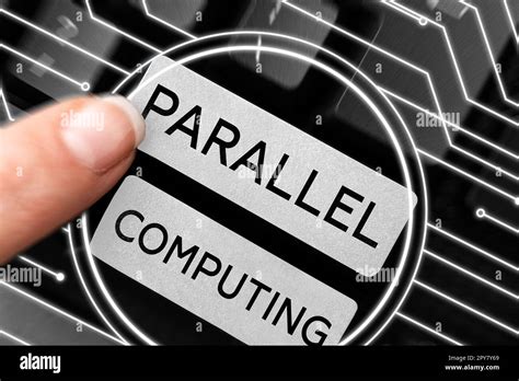 Hand Writing Sign Parallel Computing Word Written On Simultaneous