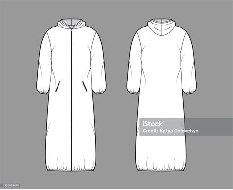 후드 패딩 쉘 코트 재킷 퍼퍼 테크니컬 패션 일러스트와 긴 소매 맥시 길이 집업 클로저 0명에 대한 스톡 벡터 아트 및 기타 이미지 0명 거위 새 겨울 Istock