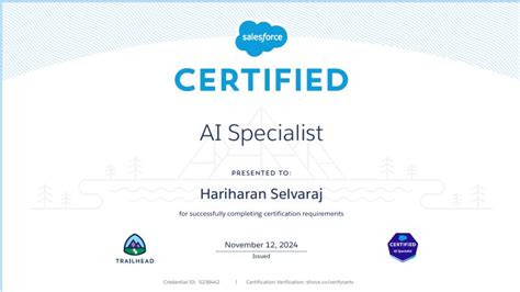 Salesforce Aispecialist Ai Salesforcecertified Digitaltransformation Salesforcetrailblazer