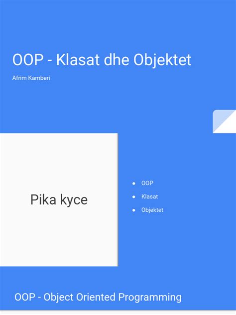 Oop Klasat Dhe Objektet Afrim Kamberi Pdf