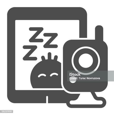 태블릿 무선 카메라 라디오 보모 아기 모니터링 솔리드 아이콘 Cctv 개념 흰색 배경에 안전 벡터 기호 모바일 개념 및 웹 디자인을위한 글리프 스타일 아이콘 벡터 그래픽