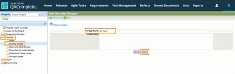 Create Security Groups QAComplete Documentation
