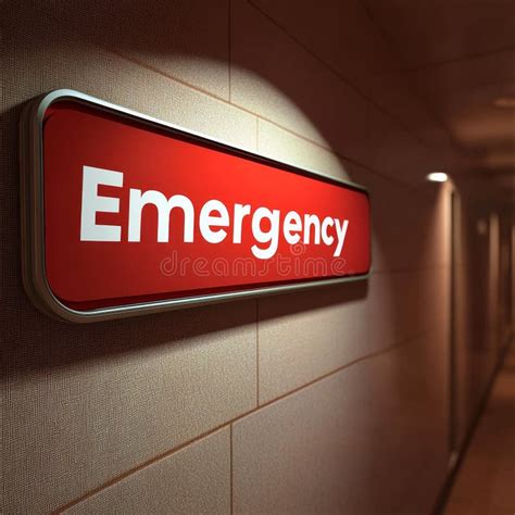 Emergency Exit Sign Illumination On Wall Providing Guidance And Safety Within A Building Stock