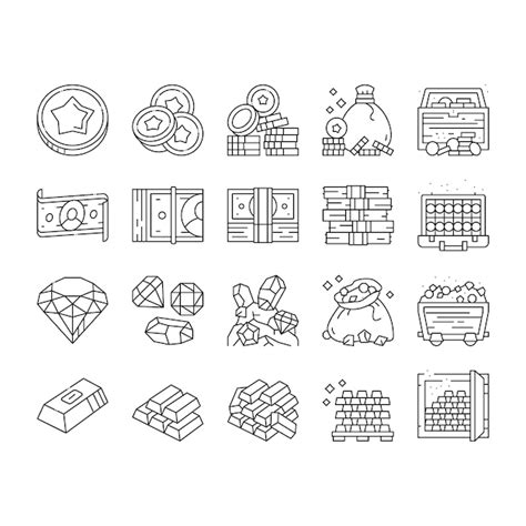 Premium Vector Currency Video Games Collection Icons Set Vector