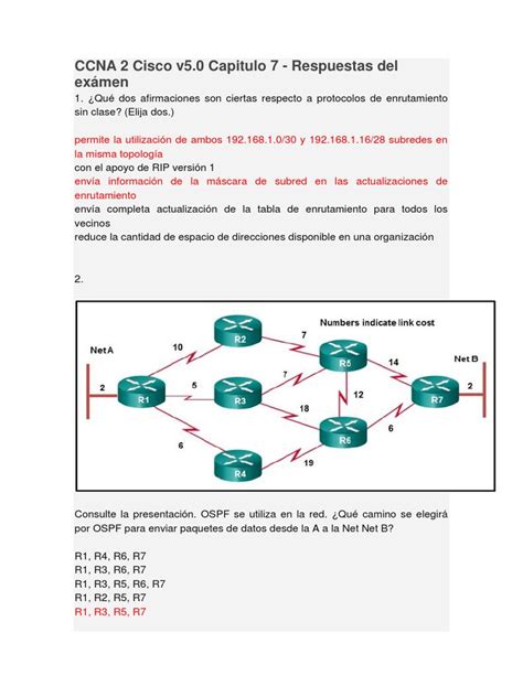 Ccna 2 Cisco V5 0 Capitulo 7 Respuestas Del Exámen Pdf Enrutador Computación