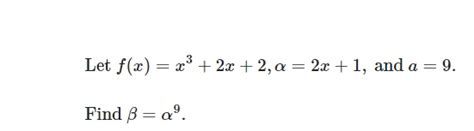 Solved Let F X Be Monic Irreducible Polynomial Of Degree 3