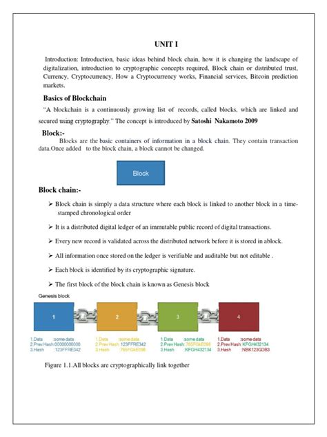 Unit I Blockchain Notes Pdf Cryptography Public Key Cryptography
