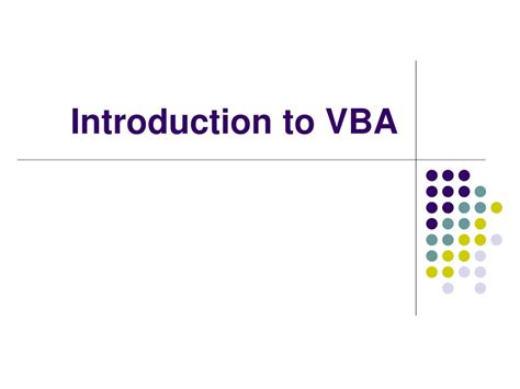 Ppt Introduction To Vba Powerpoint Presentation Free Download Id