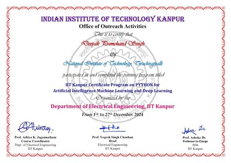 Deepak Singh On Linkedin Ai Machinelearning Deeplearning Python Datascience Iitkanpur
