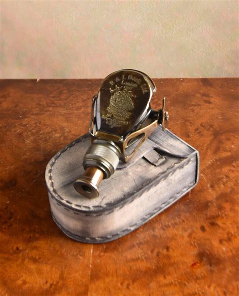 Antique Brass Monocular In Leather Case