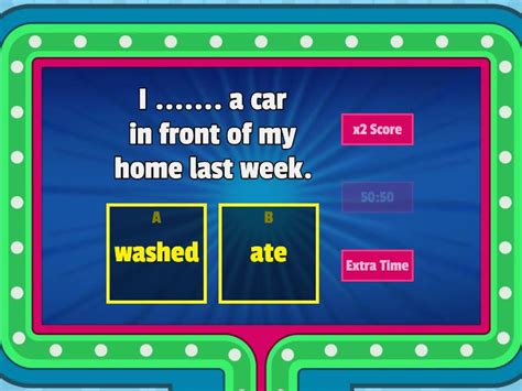 Wordwall Simple Past Tense Gameshow Quiz